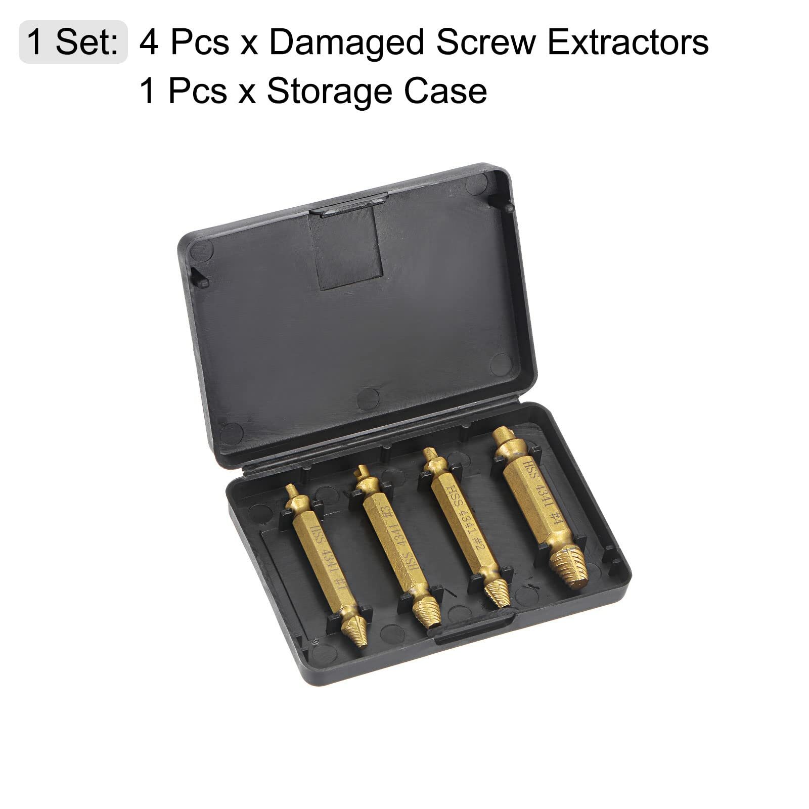Набор сверл для удаления винтов 4 шт, инструмент для удаления сломанных головок винтов, экстрактор болтов, экстрактор винтов, инструмент для удаления стрипленных винтов, титанированный