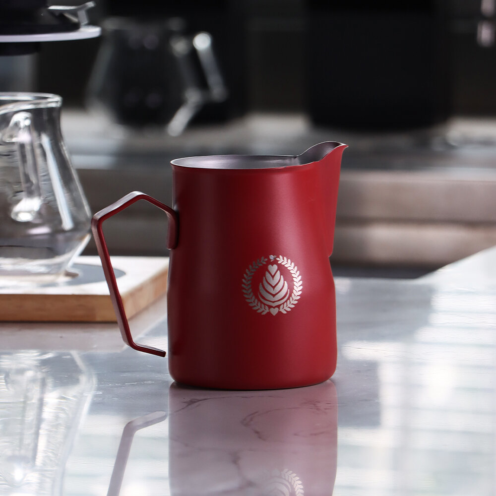 ✅Длинный носик итальянского кофейного молочного вспенивателя из нержавеющей стали, большой кувшин для латте-арта, кувшин с краном, чашка для латте-арта, чашка для вспенивания молока с тефлоновым покрытием