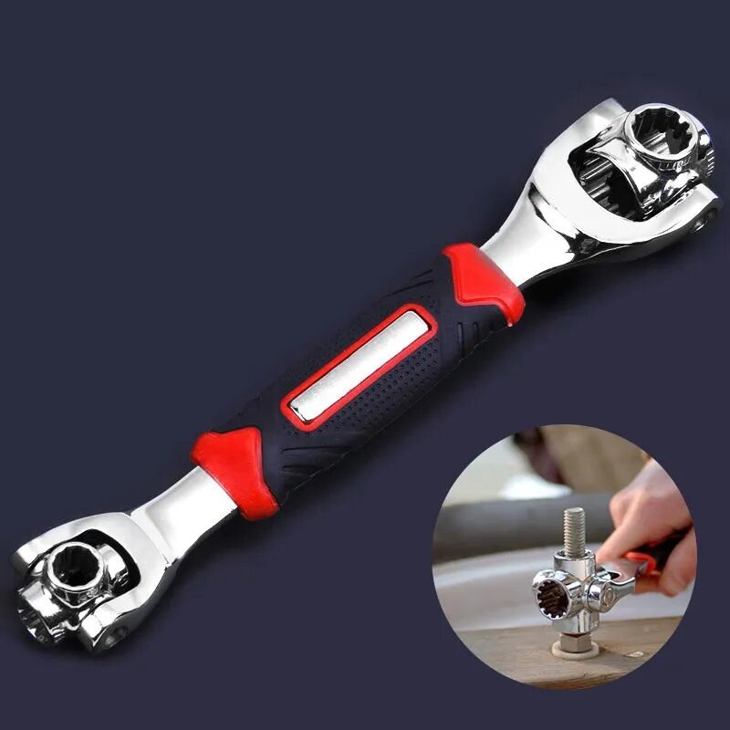 Ключ универсальный гаечный для ремонта 48 в 1, 8-19 мм, комбинированный многофункциональный с поворотом головки на 360 градусов