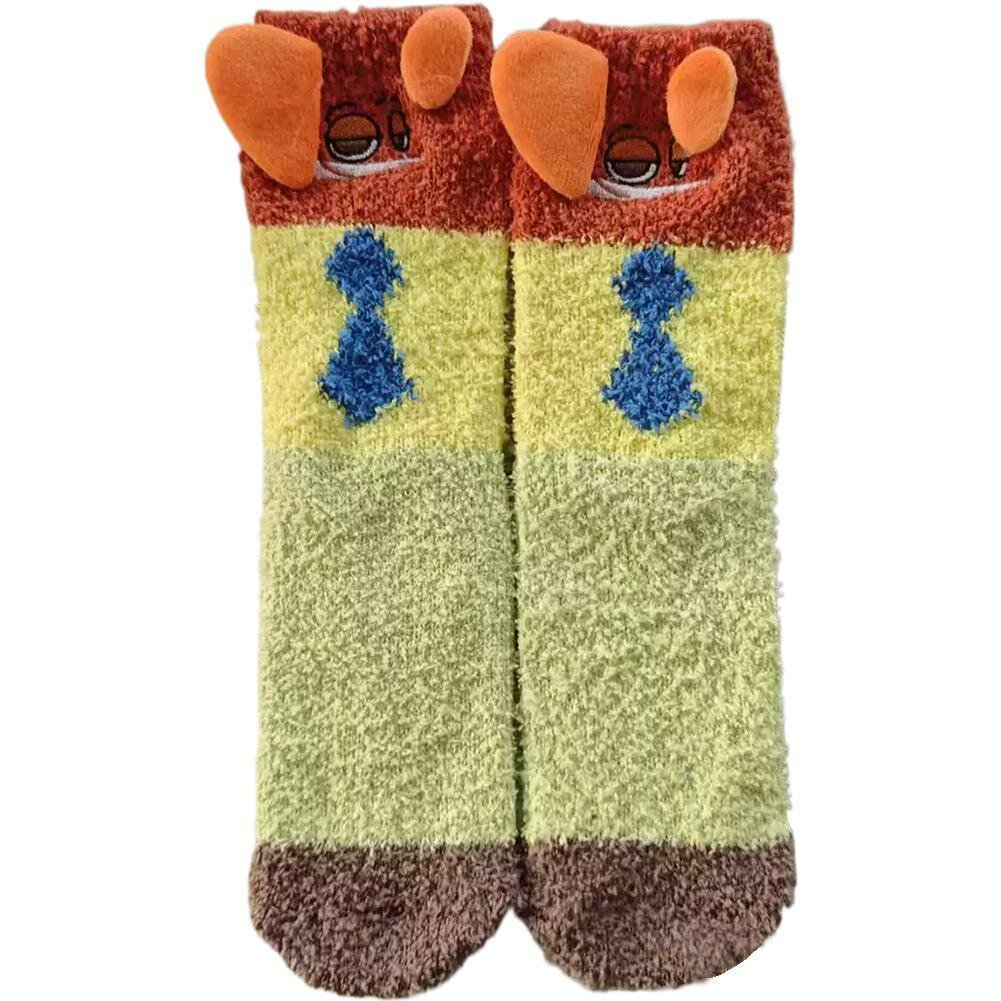 Мультяшные плюшевые носки плюс бархатные носки - подарок на Новый год