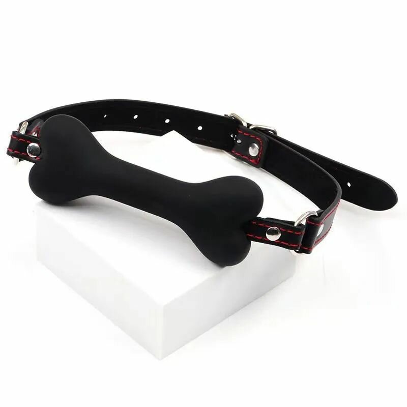 Кляп для БДСМ силиконовый для ролевых игр косточка розовая