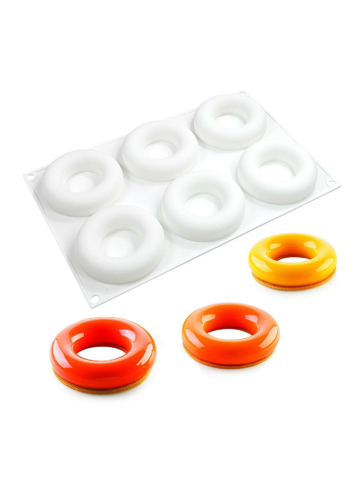 Пищевые формы для десертов на 6 частей Гибкая антипригарная конструкция для тортов и шоколада