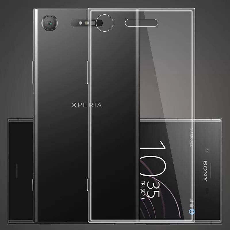 Прозрачный силиконовый ультра-тонкий противоударный чехол для Sony Xperia XZ1 с полным покрытием, премиум качество