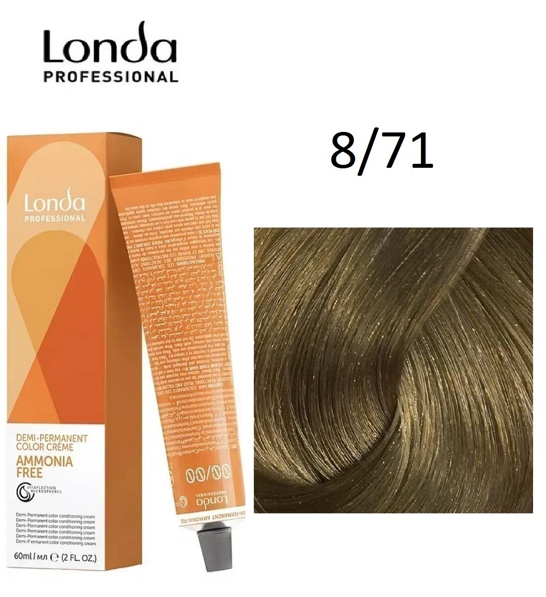Londa Professional 8/71 LondaColor Тонирующая крем-краска без аммиака светлый блонд коричнево-пепельный, 60 мл