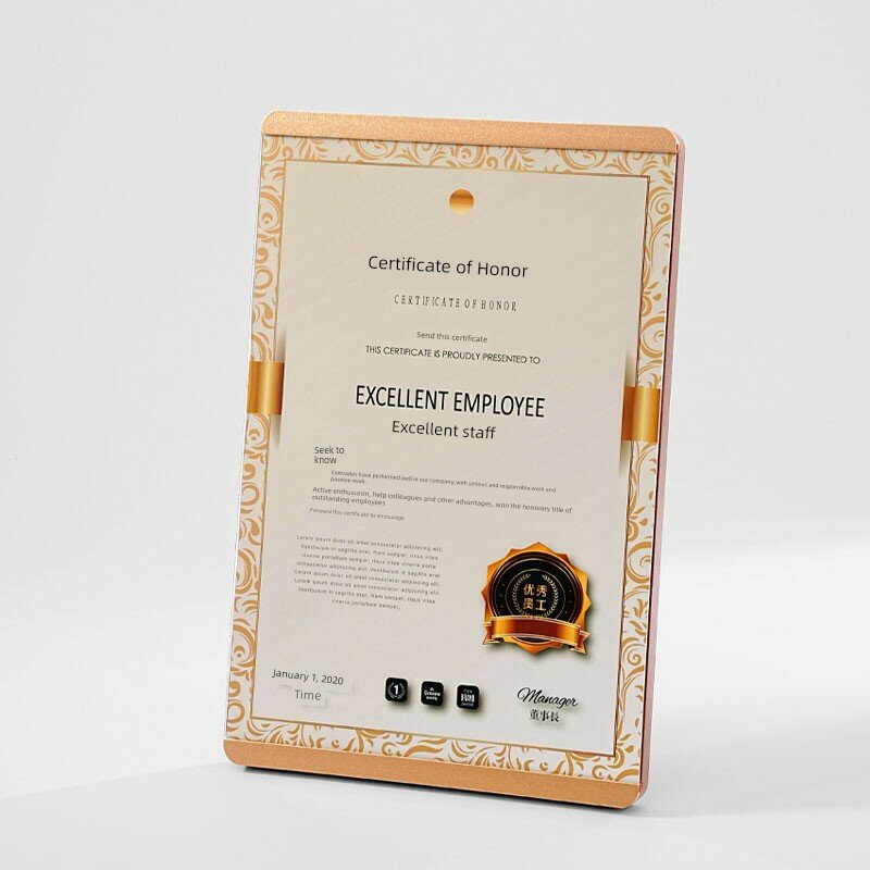 Деревянная акриловая подставка для сертификатов A4 в портретной ориентации, держатель для презентации сертификатов