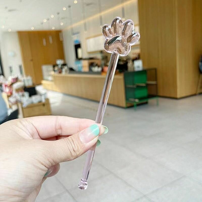 Стеклянная мешалка в стиле Starba, высокая эстетика, длинная ручка, для сока, кофе, смешивания, DIY палочка для пальцев