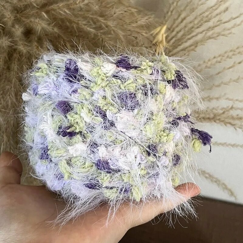 KNOW EASY-Декоративная пряжа со смешанными цветами, Для вязания крючком ручной работы, 50 г,1 кусок