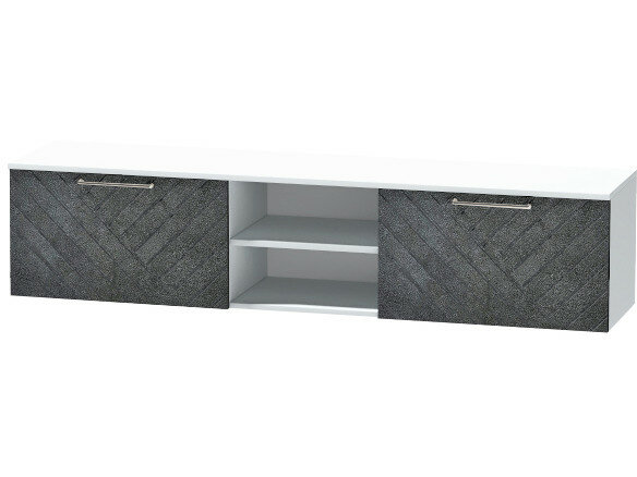 Тумба для ТВ-техники, подвесная конструкция, Белый/Бетон графит