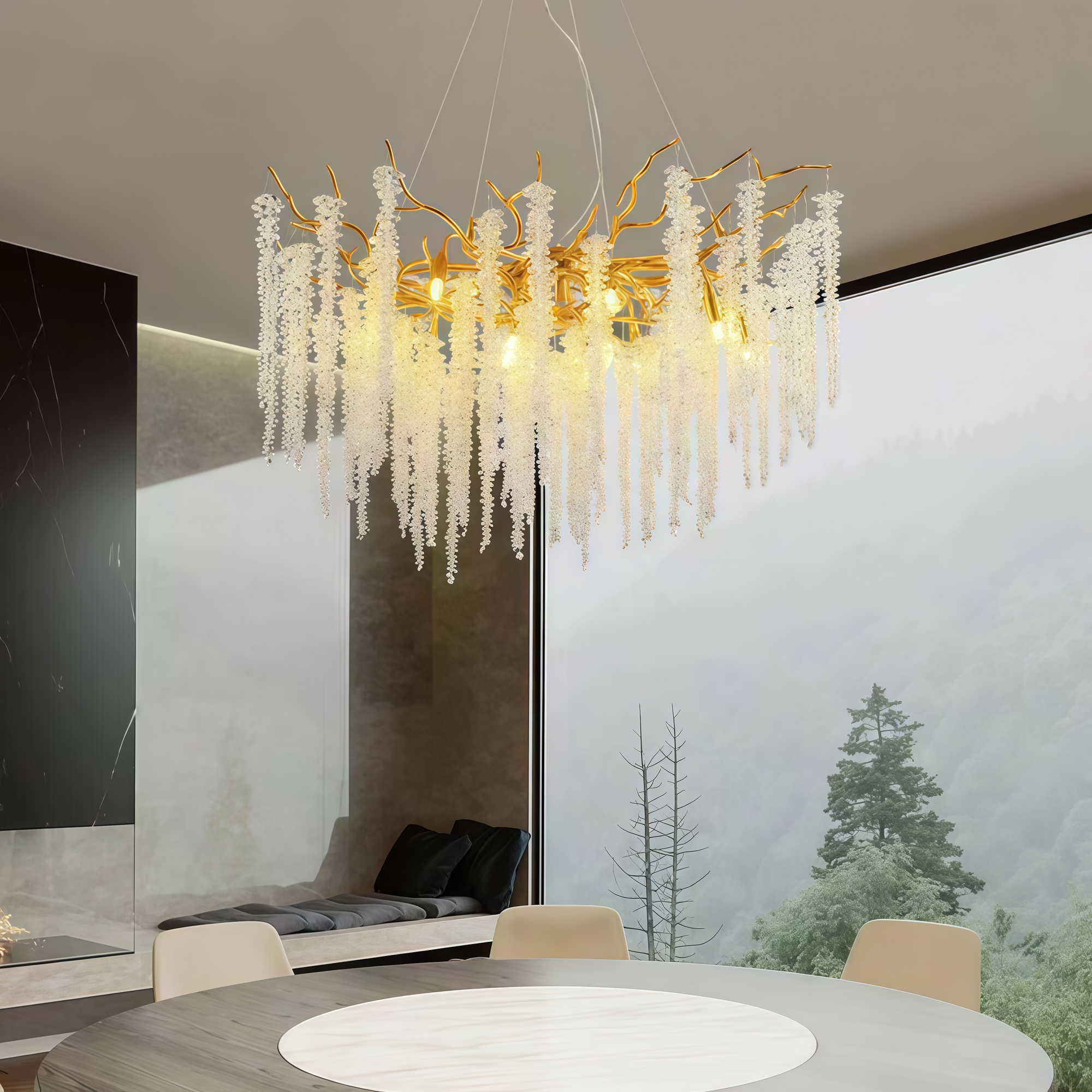 Люстра потолочная - Потолочный светильник - люстра Интерьер - Хрусталь - Роскошь - Высокое качество -warm lighting,60cm