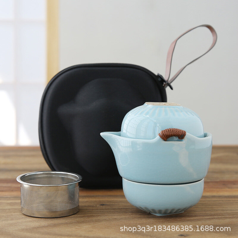 Портативный дорожный чайный набор, быстрый чайник, одна чашка, две чашки, для одного человека, для путешествий на природе, антиожоговый чайник, подарок с логотипом