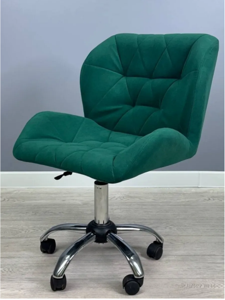 Стул мягкий со спинкой, Ракушка, большой, FitBest, велюр, зеленый