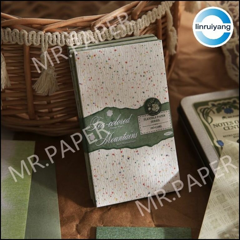 Эксклюзивный набор ретро бумаги Mr.Paper, 50 листов для оформления чехлов, открыток и блокнотов в технике скрапбукинг