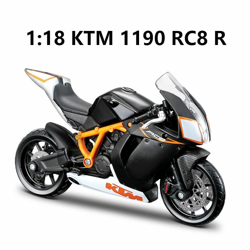 Машинки металлические Bburago 1:18 KTM 1190 RC8 R мотоцикл черный белый