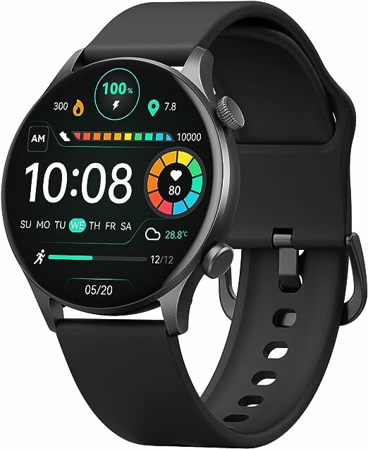 Solar Plus RT3 Smartwatch, 1.43" AMOLED Display, Bluetooth 5.3, Смарт-часы с звонками для мужчин и женщин, Always On Display, Монитор здоровья, 466*466 пикселей, Металлический браслет, 105 спортивных режимов, Мониторинг состояния духа и стресса
