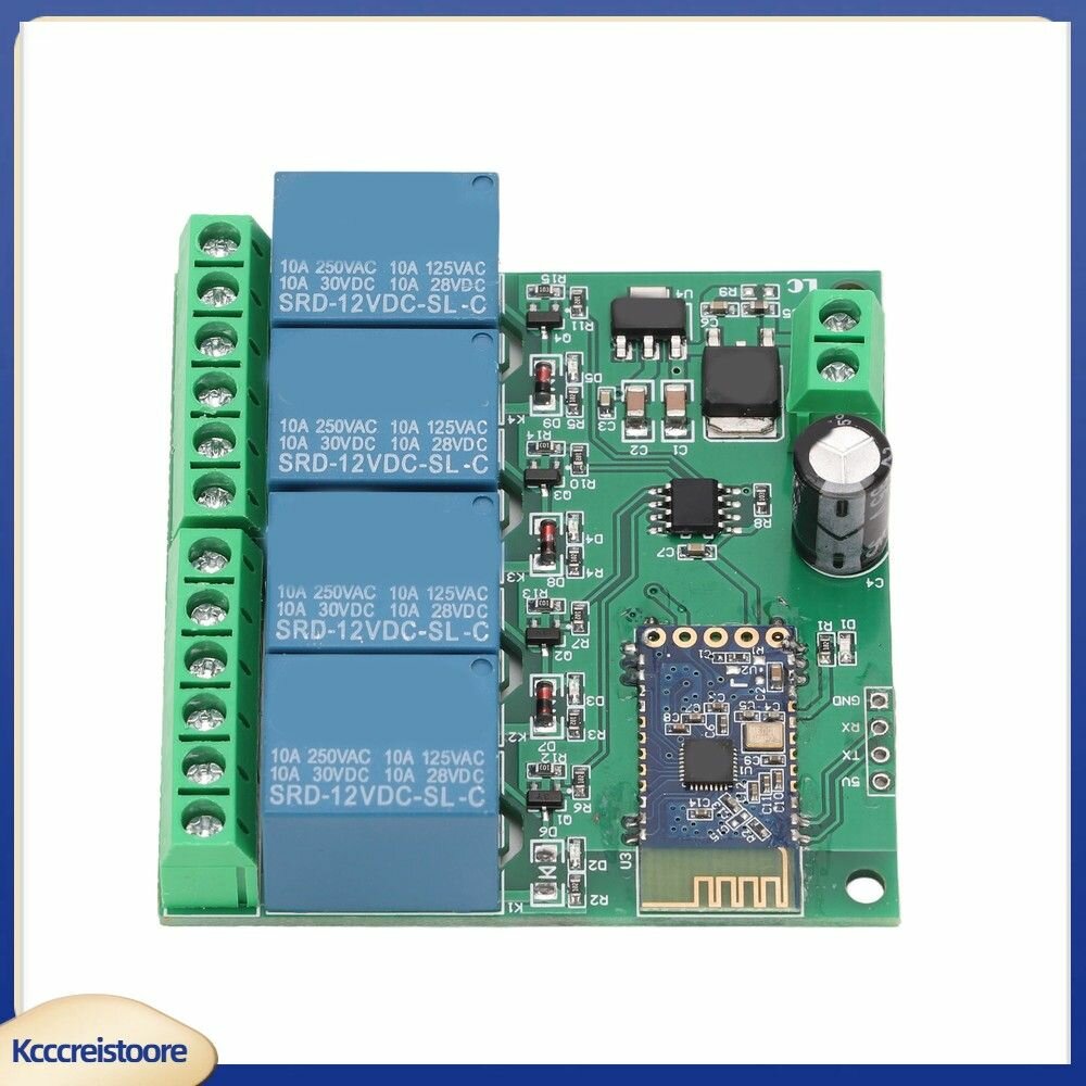 4-канальный Bluetooth релейный модуль, дистанционное управление, защита, DC12V