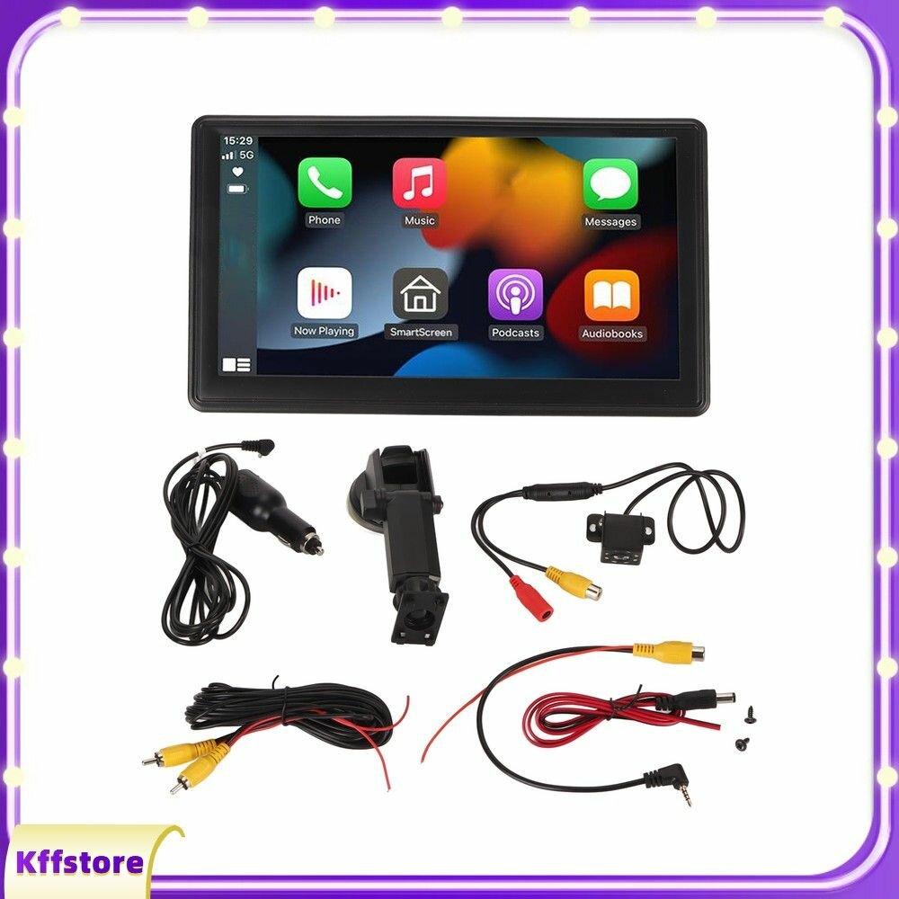 7" автомагнитола Bluetooth, беспроводной CarPlay/Android Auto/Mirror Link, с резервной камерой, без карты