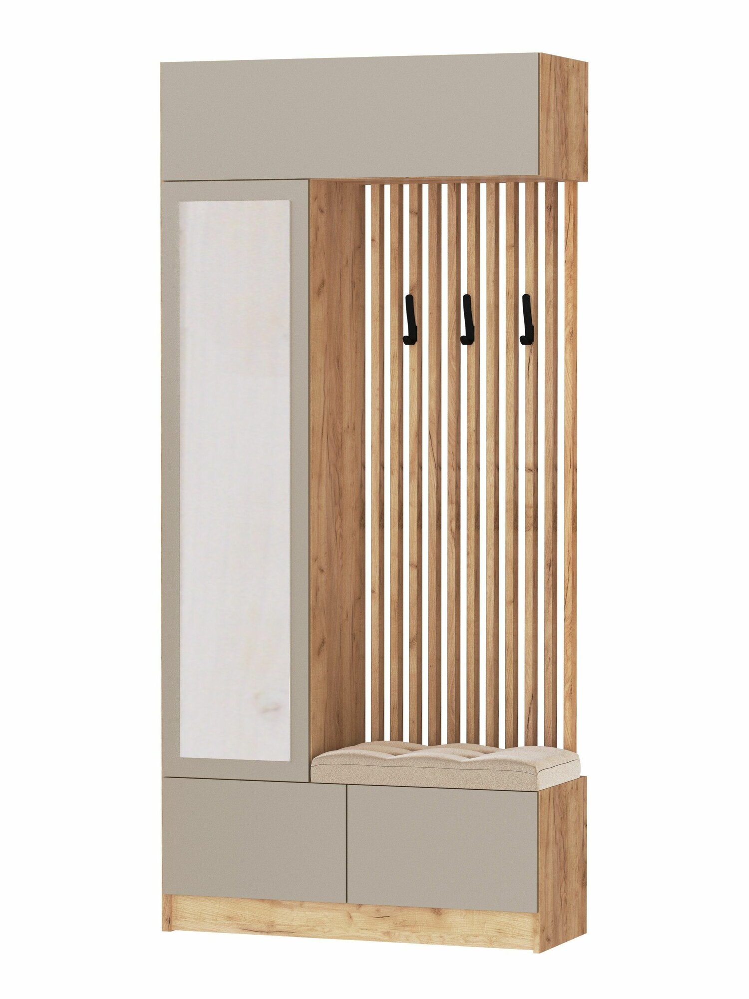 Центральная секция Прихожая Руэлла (дуб крафт золотой/кашемир) (2200х1000х400) тэкс