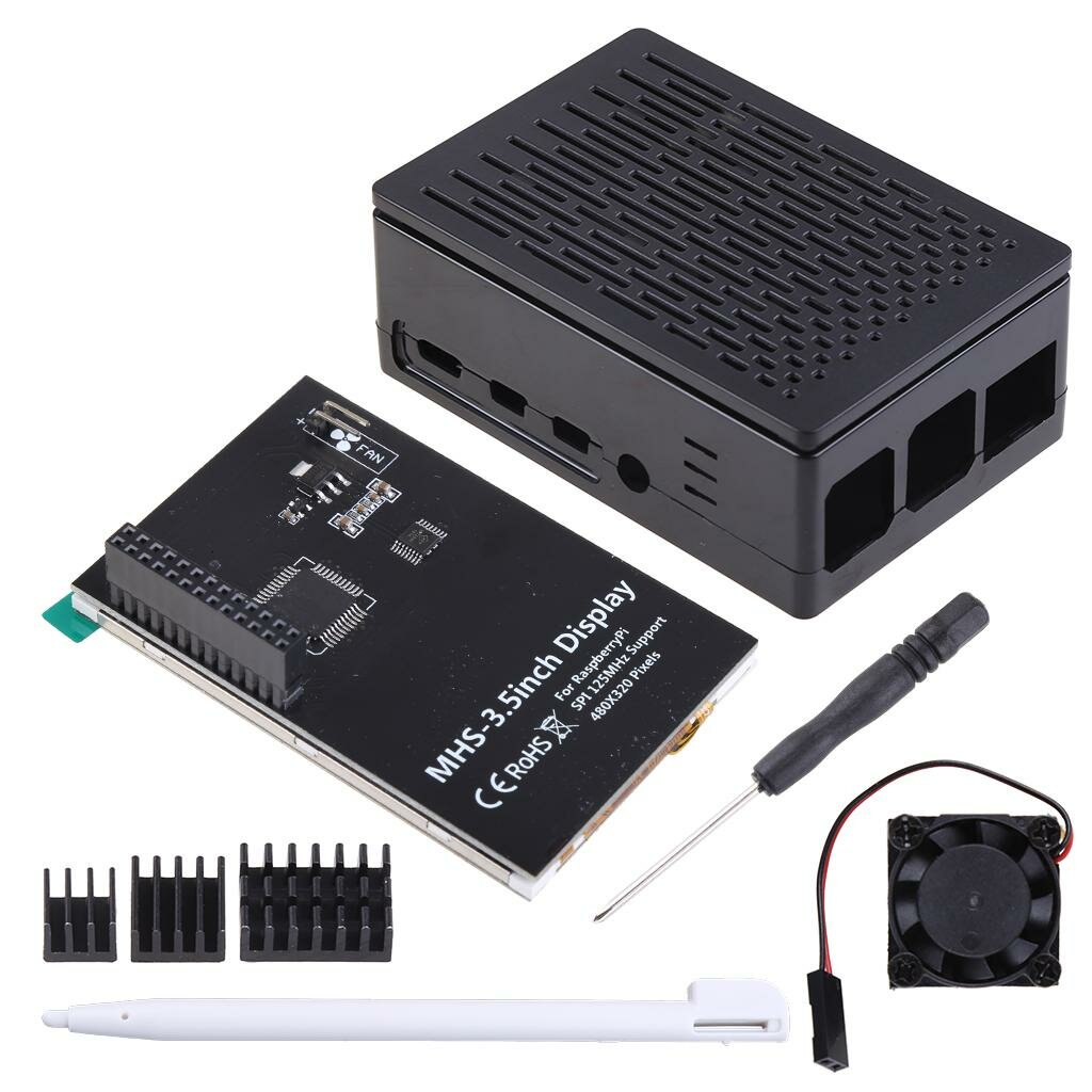 4-дюймовый сенсорный экран 800x480 с вентилятором охлаждения для Raspberry Pi 4 Model B/3B+/3B
