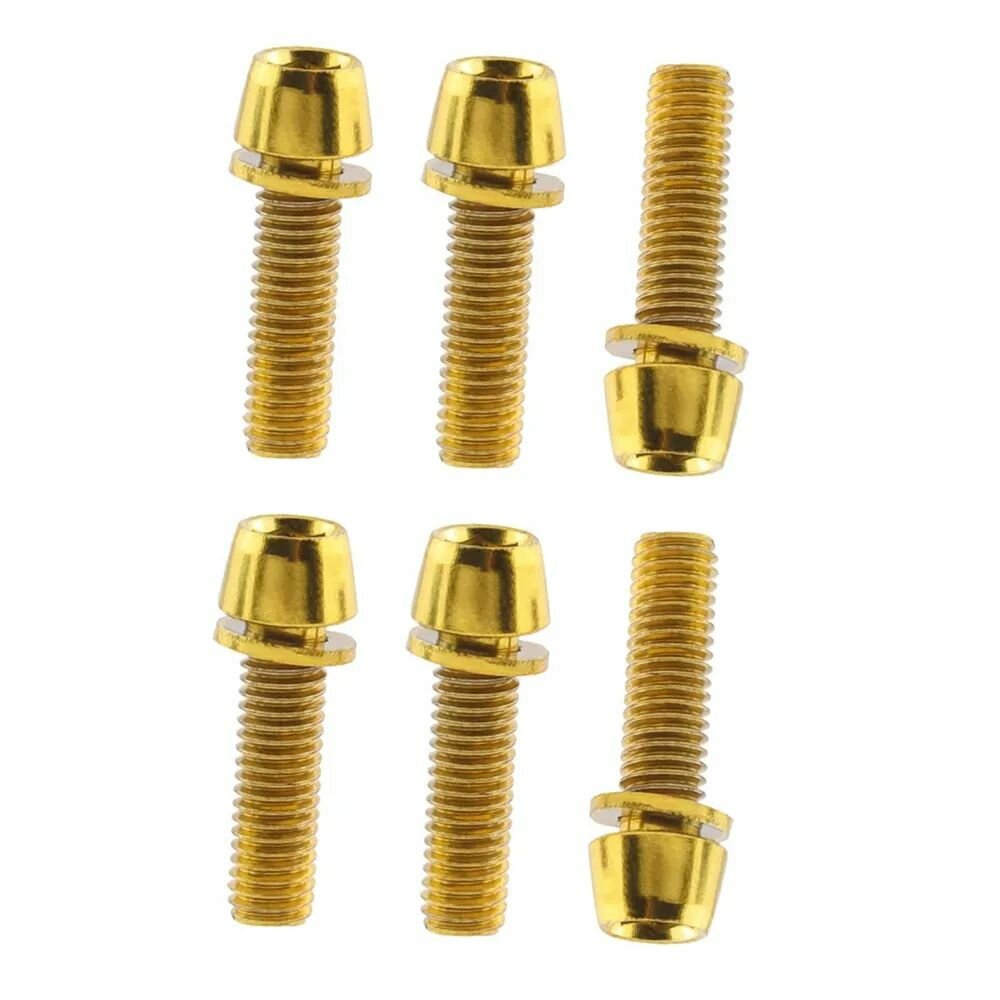 Комплект из 6 болтов для выноса велосипеда, М5х17мм, золотистые, для шоссейных и горных велосипедов, ремонт и замена.