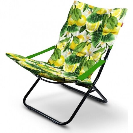 Кресло-шезлонг складное с матрасом Haushalt HHK-4P/L - принт с лимонами