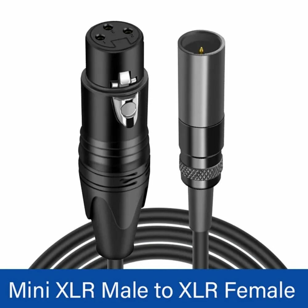 Кабель-переходник Mini XLR Male на 3Pin-XLR Female XLR to Mini XLR Mic Audio Adapter Cable для микрофона, эквалайзера, 1 м (10 м)