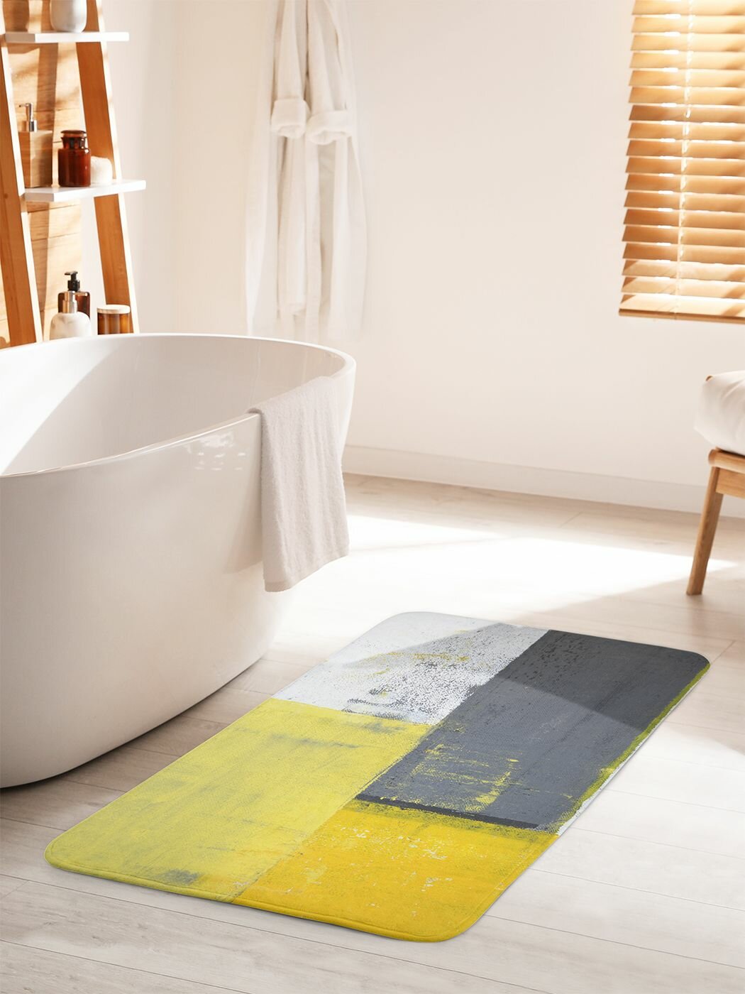 Коврик для ванной комнаты и туалета противоскользящий "Лоскутный гранж" 60х100 см, JoyArty