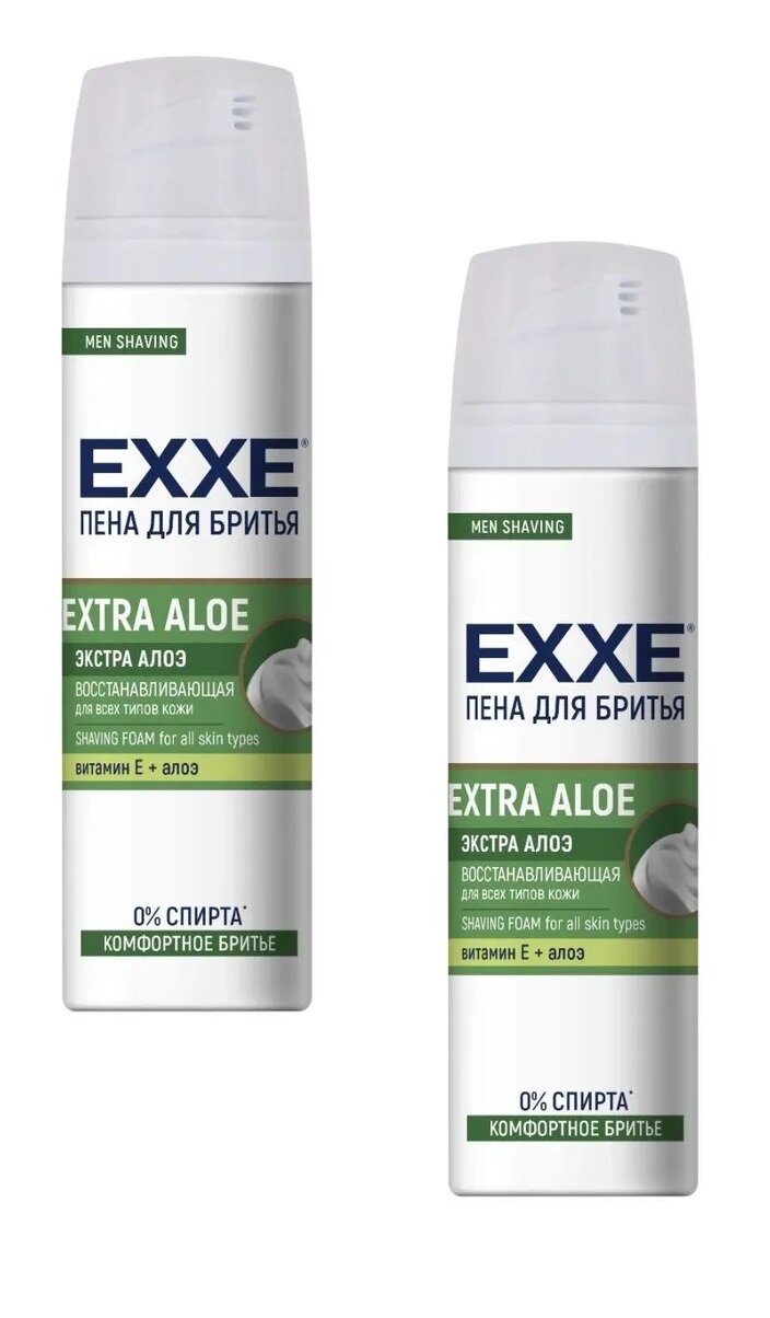 Пена Exxe Men для бритья Extra Aloe (восстанавливающая), 200 мл 2шт