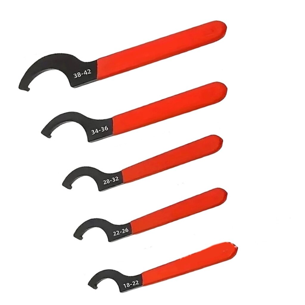 Набор Гаечных ключей в форме Полумесяца Из 5 Частей С Нескользящей Резиновой Ручкой Для Крышки Счетчика Воды И Круглой Гайкой