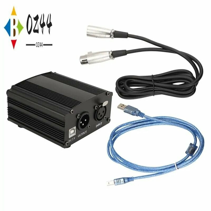 (A J Y K) 1-Канальный Источник Фантомного Питания 48 В С 3-Контактным Микрофонным Кабелем XLR Для Микрофона