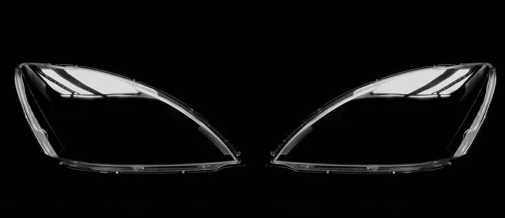 Стекло фары, арт. Продаются комплектом! Левое+правое Стёкла фар Mitsubishi Lancer 9 2003-2010, 2 шт.