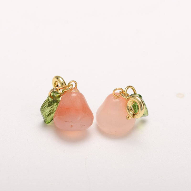 Изысканная резьба из натурального розового соляного источника, агата, персика, арбуза, хурмы, маленький подвесной аксессуар
