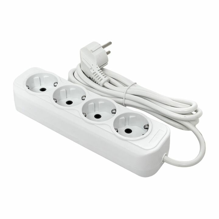 Удлинитель Эксперт/ 4 розетки/ 5 метров/ 16А/3,5кВт с выключателем и заземлением/ ПВС 3х1/ EKF PROxima