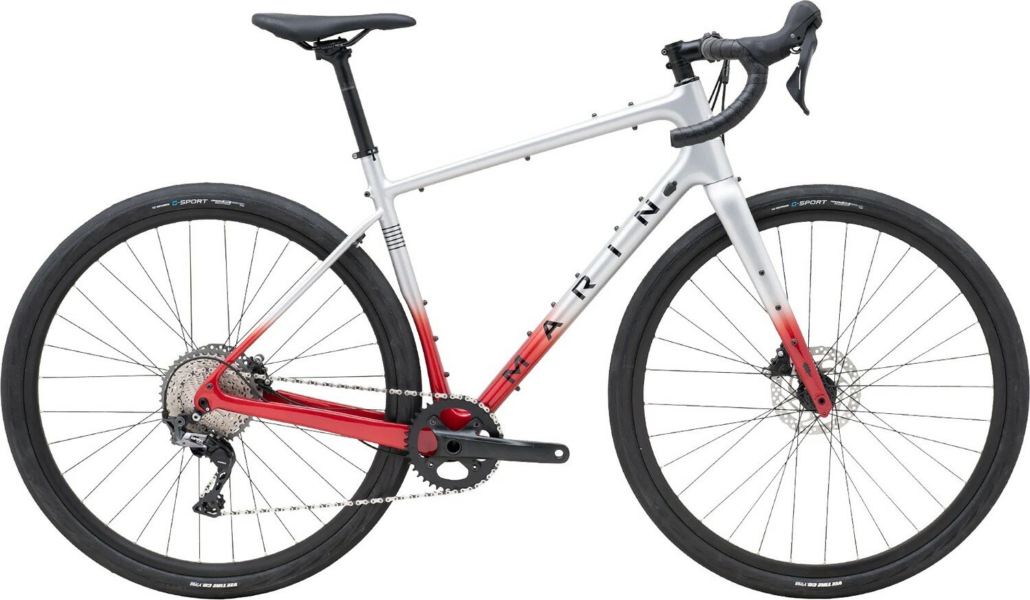 Велосипед гравийный Marin Headlands 1 700C (2025), рама 54 см, цвет Серебристый-красный