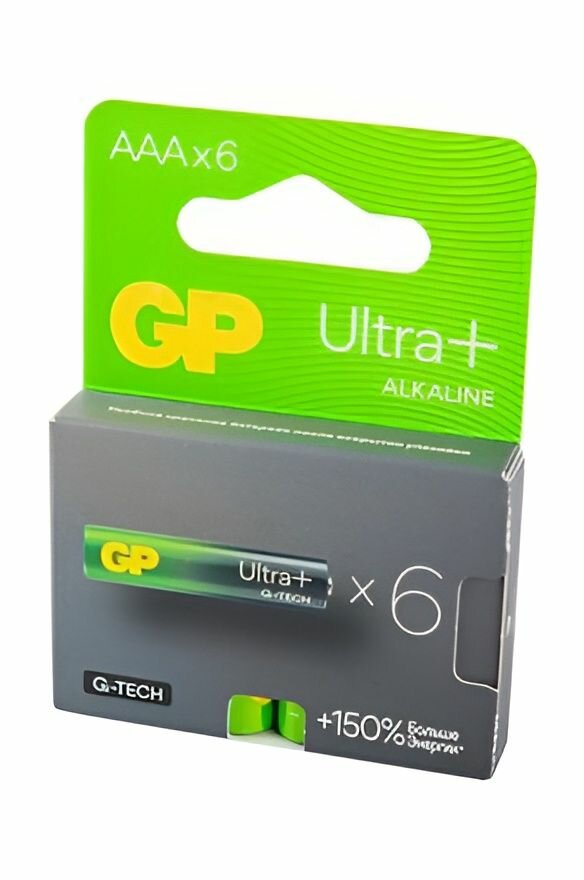 Батарейки 6 шт. мизинчиковые/AAA/LR03 - GP Ultra Plus G-Tech