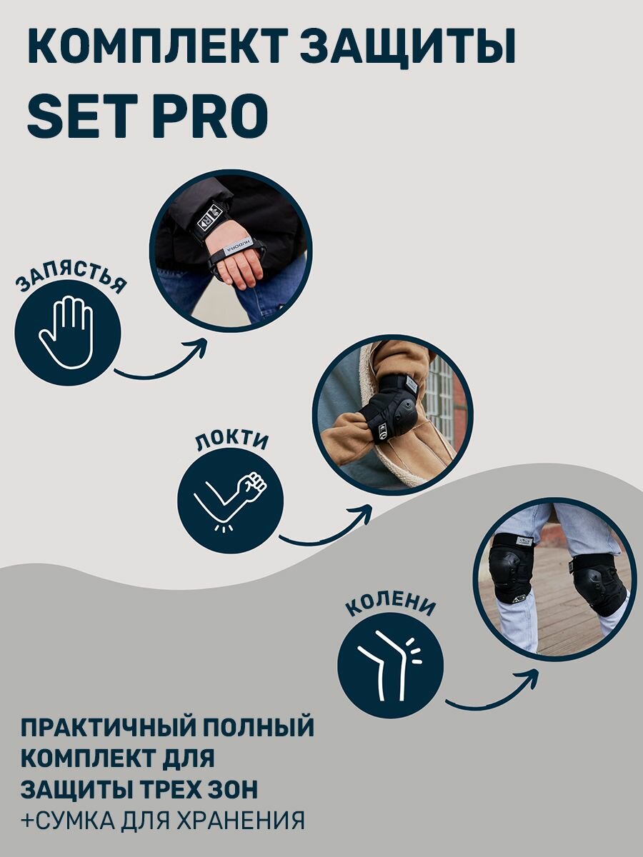 Комплект защиты HUDORA Pro, чёрный