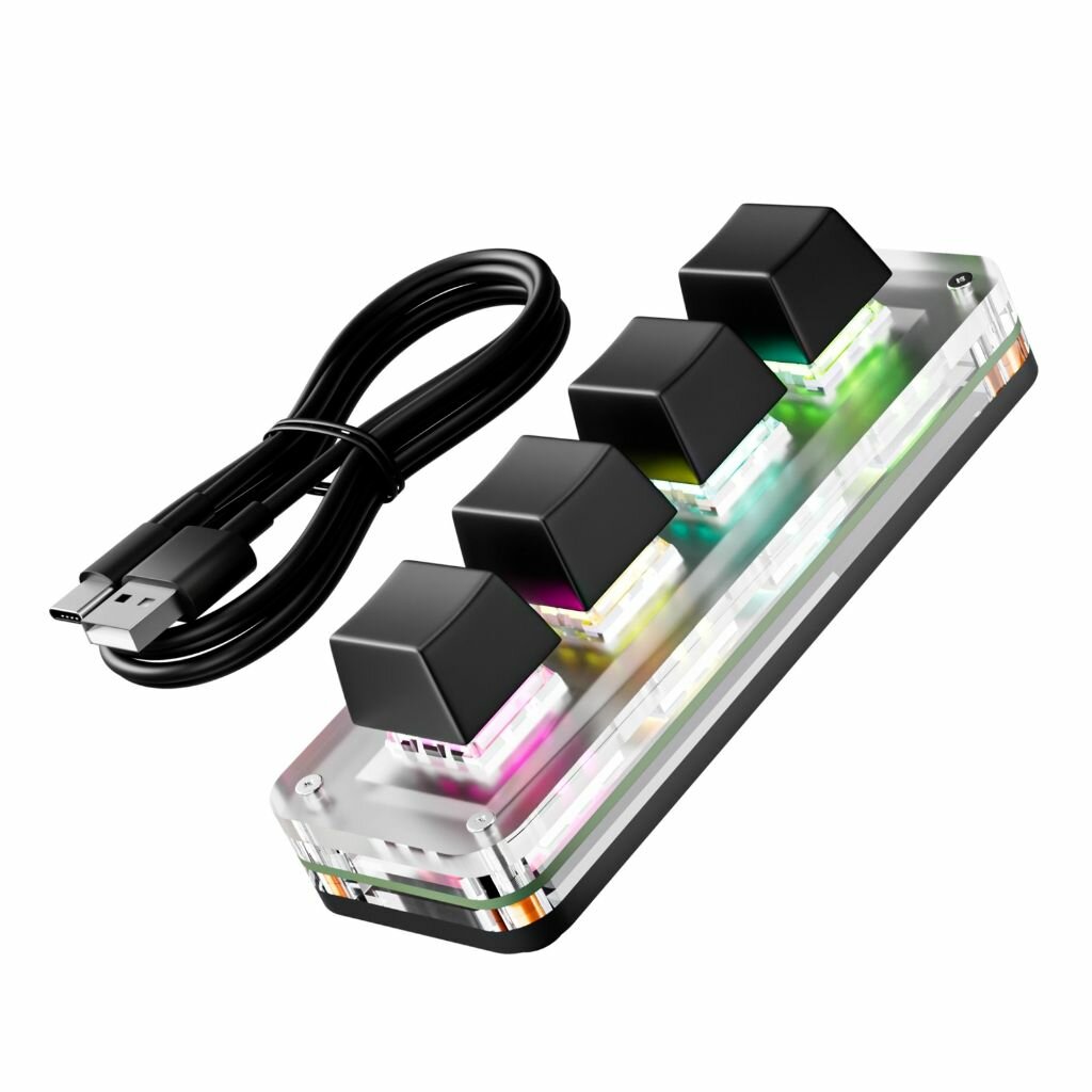 Программируемая офисная клавиатура с 4 клавишами - черный