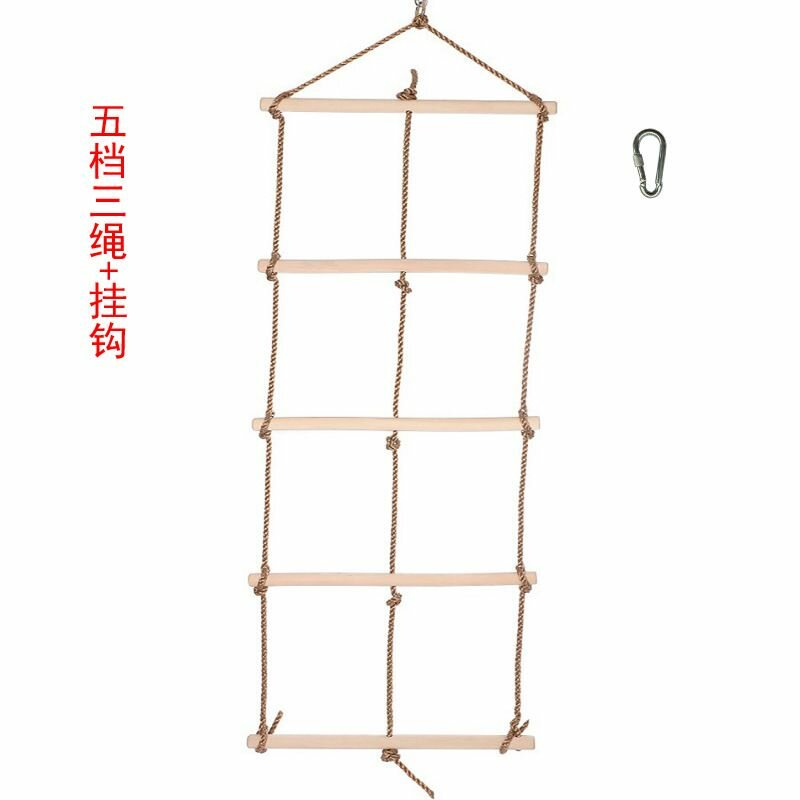 Детская лестница для лазания, домашняя игрушка, уличная лазательная веревка, качели, деревянное спортивное игровое оборудование, одноголовая, пять передач, три веревки