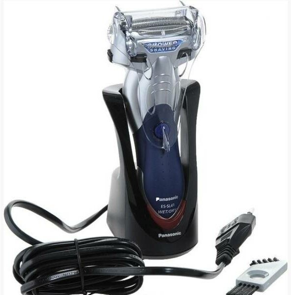 Электробритва Panasonic ES-SL41, сеточная, для влажного бритья, серебристо-синяя
