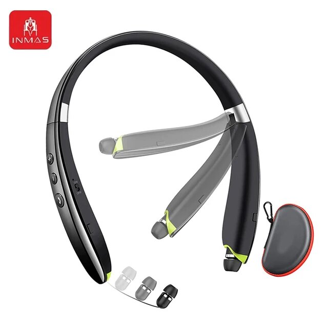 Беспроводные складные Bluetooth-наушники INMAS SX-991 с шейным ободком, HiFi стерео наушники, наушники с шумоподавлением и микрофоном.