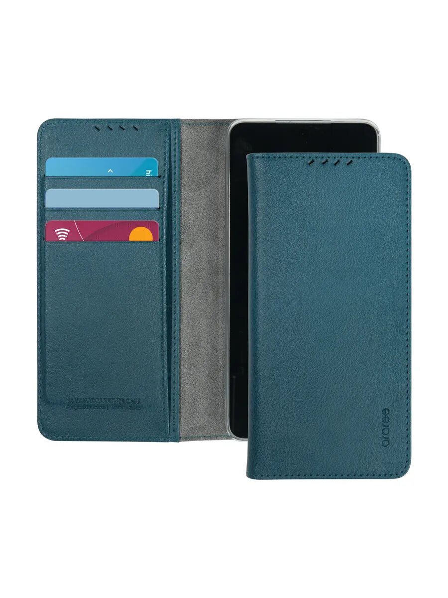 Чехол-книжка на Samsung Galaxy S26 Araree Mustang Diary, искусственная кожа, цвет: синий