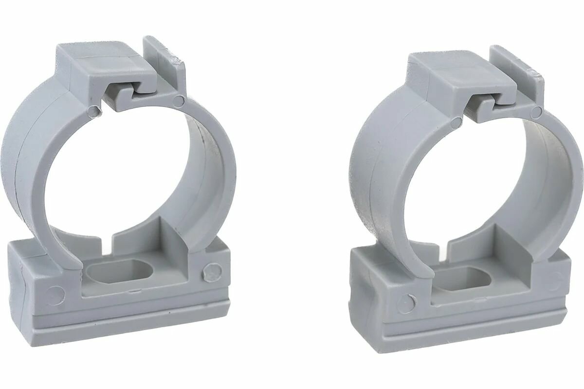 Держатель для труб d20мм двухкомпонентный серый ДКС