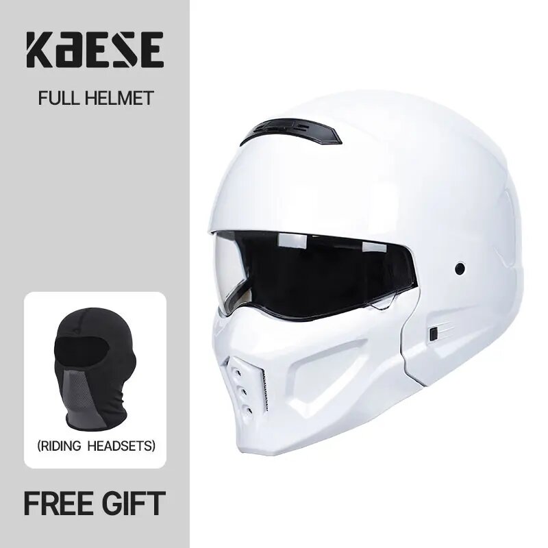 Белый мотошлем-скорпион Kaese XXL, Free Gift