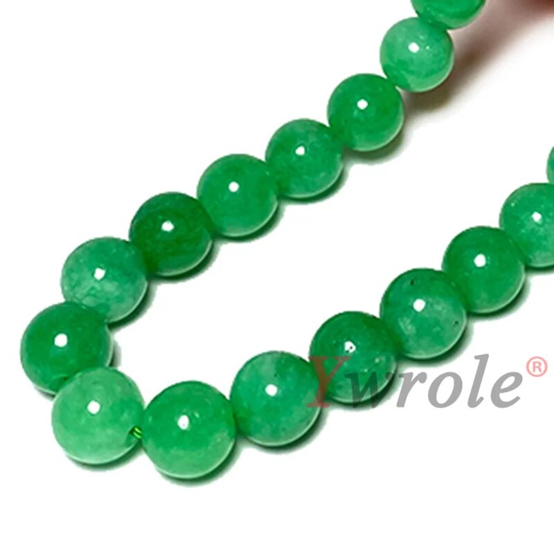 Круглые бусины из натурального камня YWROLE 6 8 10 мм Изумрудный, 6mm 59-61pcs, green jade