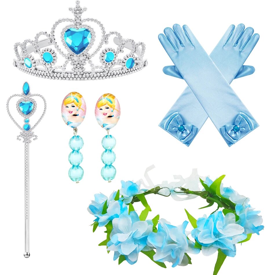 PAMABIBI Платье Золушки для девочки синее сетчатое 2T(Tag 100), Acc 01