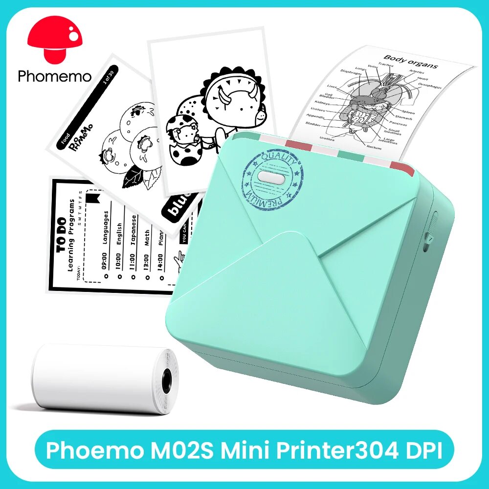 Термопринтер Phomemo M02S Green Printer