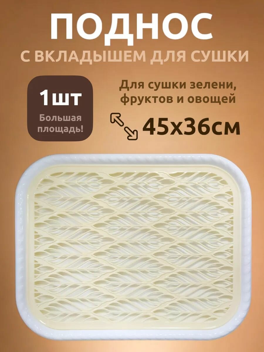 Поднос "Колос" 455*360*23 мм с вкладышем сушилкой
