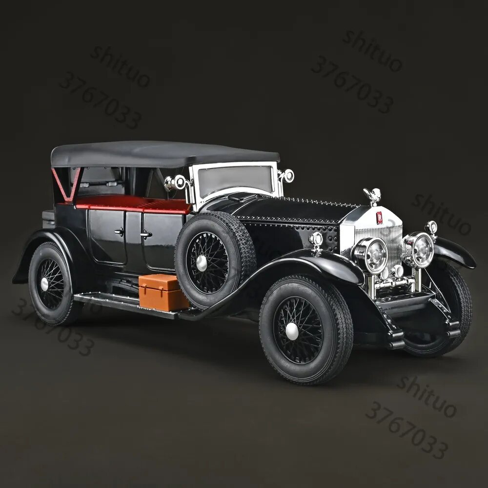 Коллекционирование автомобилей Роллс-Ройс Фантом I Кабриолет (1925-1931), Детские игрушечные модели автомобилей 1:24 Rolls Royce Phantom I 1925 Luxury classic retro, Модель сплава, Со звуком и светом