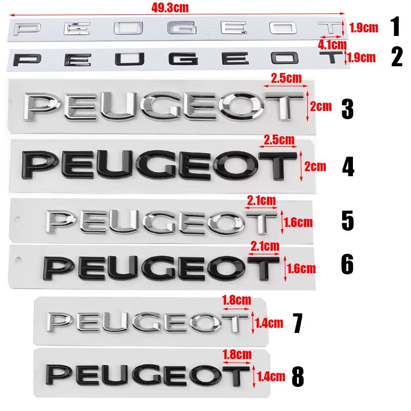 3D логотип Peugeot Style: 3 для заднего бампера