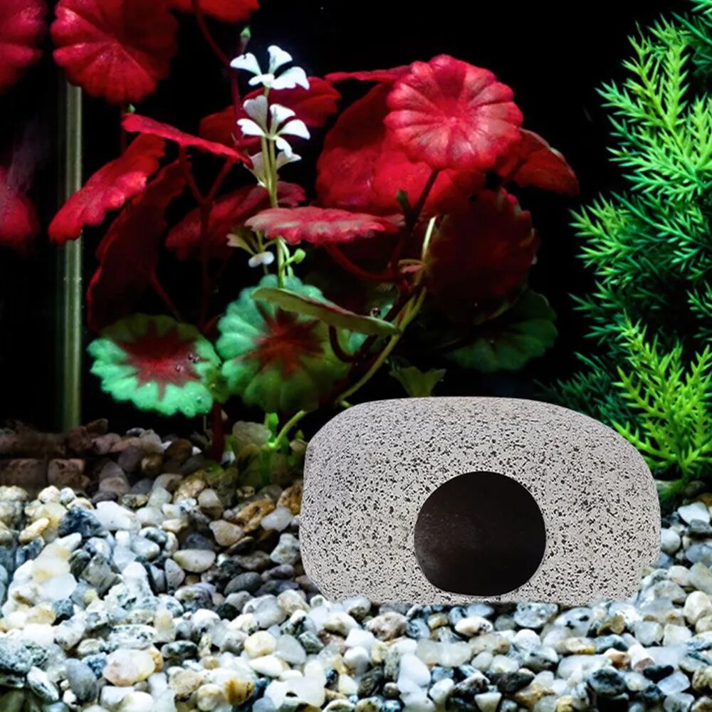 Керамические камни для аквариума с укрытием для рыб, набор из 2 шт, разного цвета