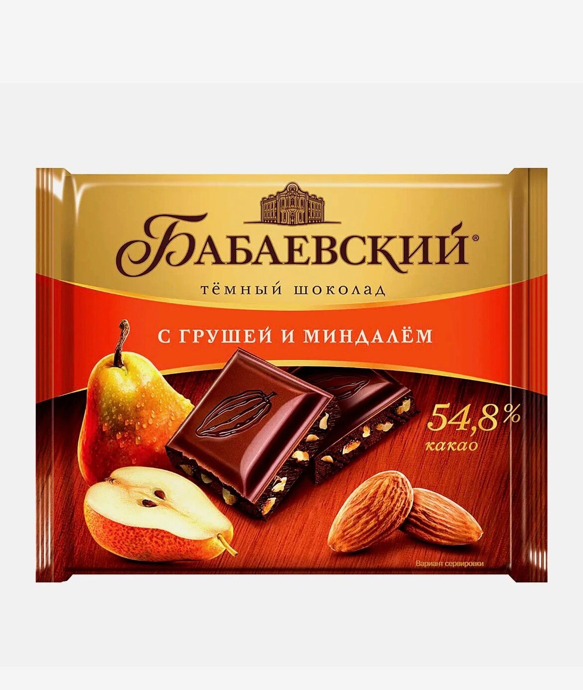 Шоколад бабаевский темный с грушей и миндалем, 70 г * 3 шт.